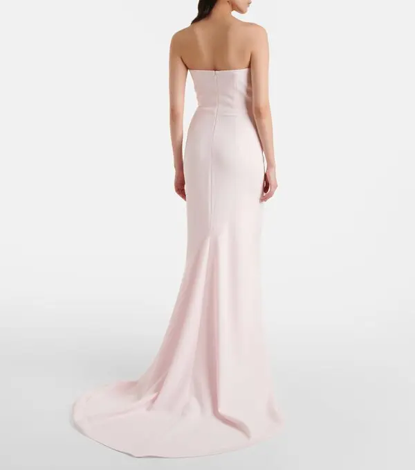 Safiyaa Sofie Embellished Crepe Bustier Gown