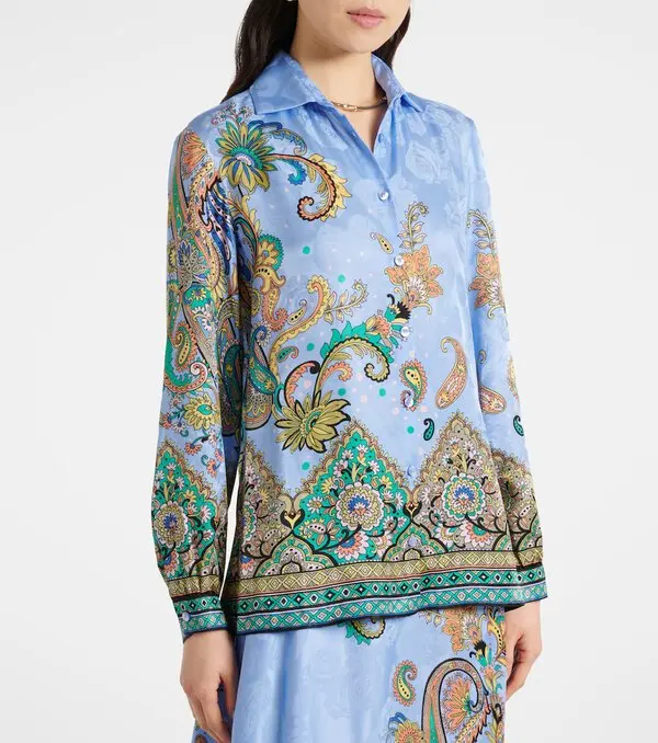 Etro Paisley Print Silk Blend Shirt