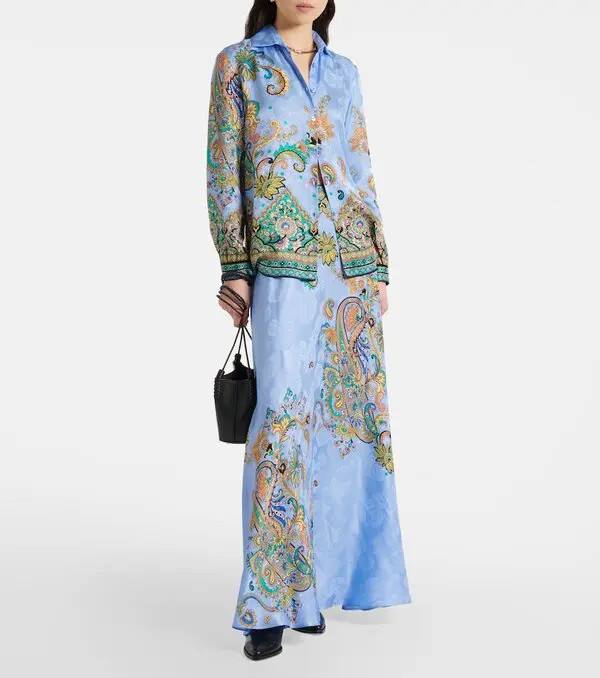 Etro Paisley Print Silk Blend Shirt