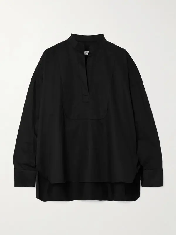 ABADIA Cotton-poplin Shirt With Bib Front