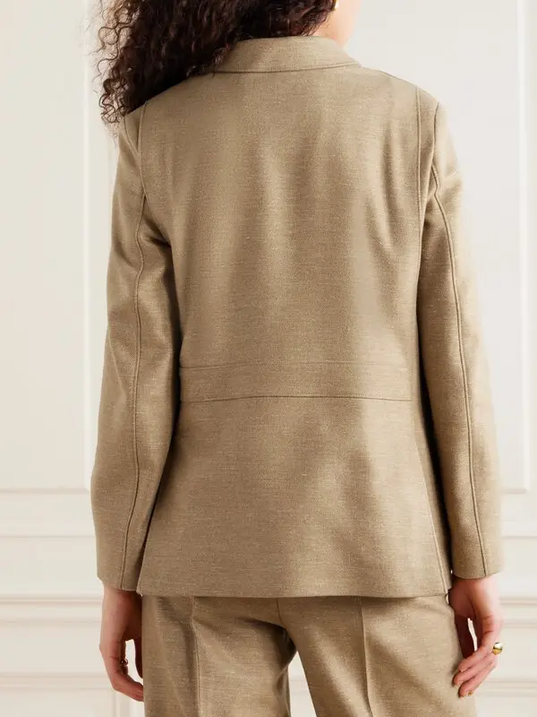 Loro Piana Roadster Cotton-twill Jacket With Suede Collar - Neutrals