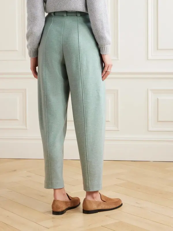 Loro Piana Pleated Tapered Cashmere-blend Trousers