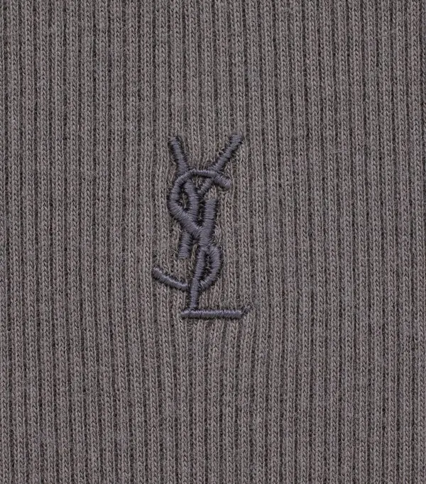 Saint Laurent Cotton Cassandre Vest - Grey