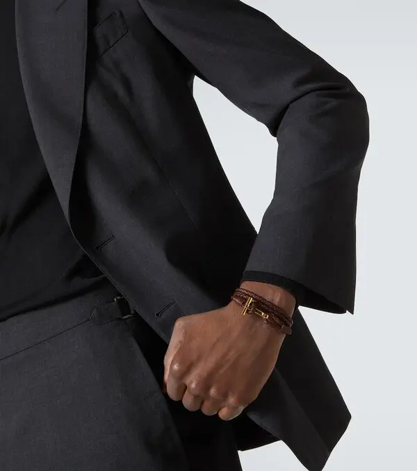 TOM FORD Braided Leather Bracelet