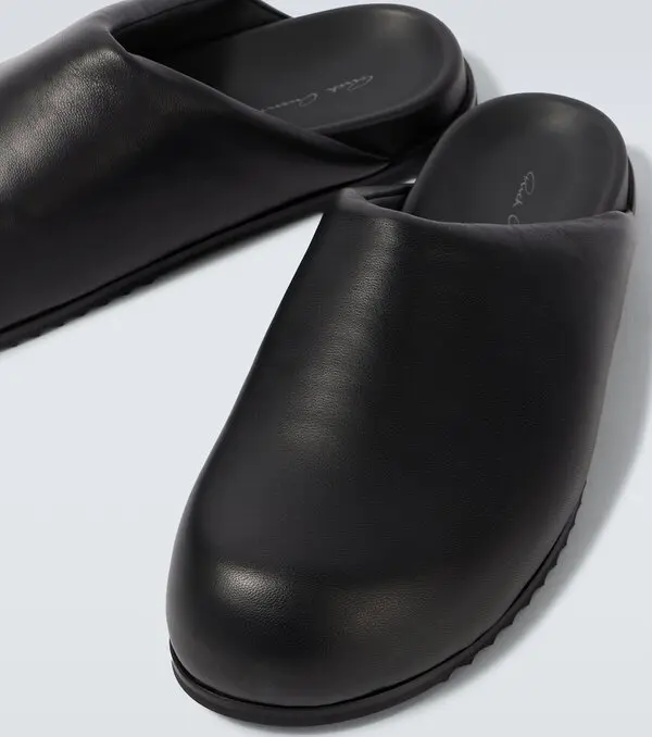 Rick Owens Granola Leather Mules - Black