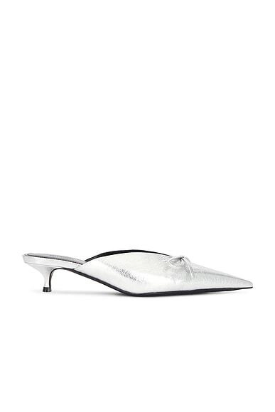 Balenciaga Knife Bow Mule - Silver