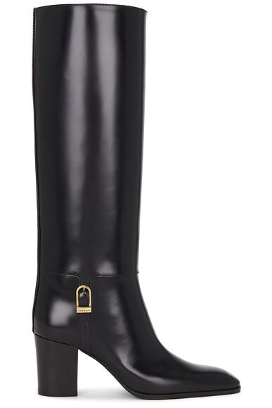 Saint Laurent Knee High Boots With Buckle Detail