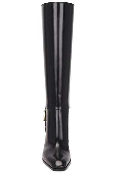 Saint Laurent Knee High Boots With Buckle Detail
