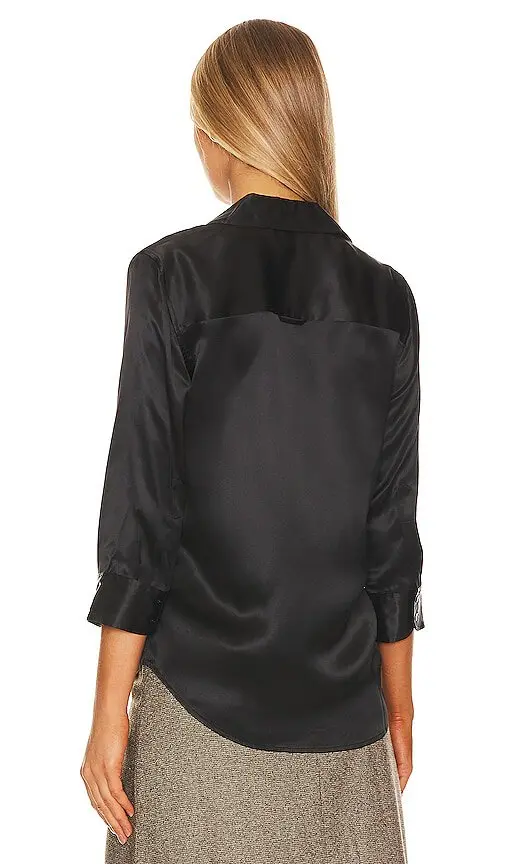 L'Agence Dani Silk Charmeuse Blouse - Black