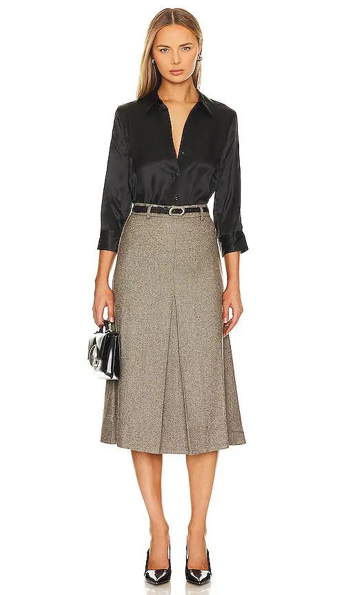 L'Agence Dani Silk Charmeuse Blouse - Black