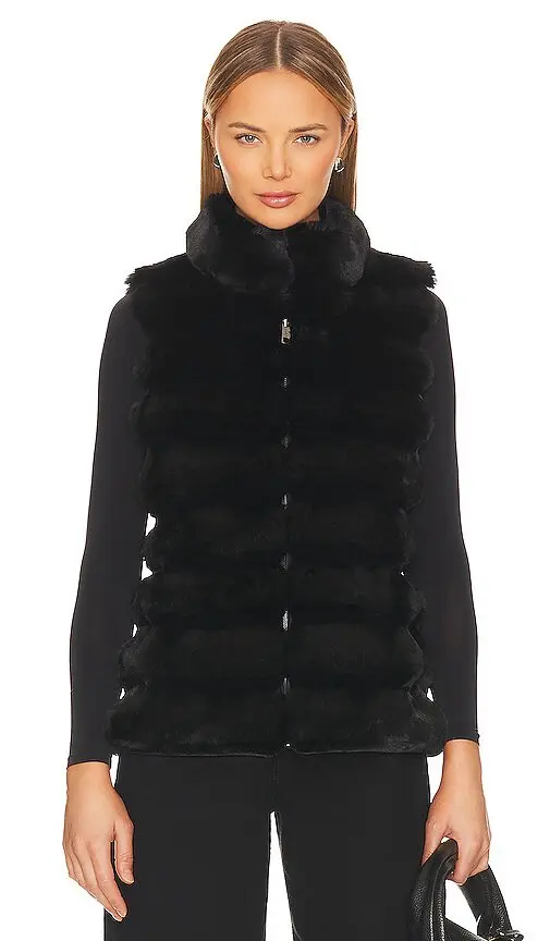 Jocelyn Plush Faux Fur Reversible Vest