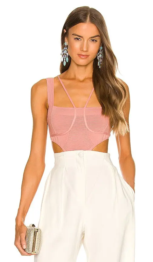 MICHAEL COSTELLO X Revolve Kameron Knit Bodysuit In . Also - Blush