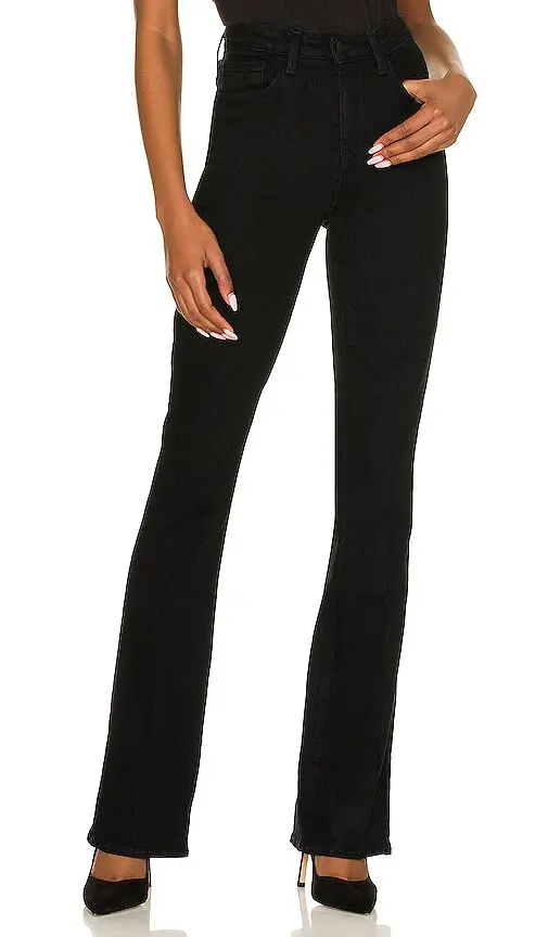 L'Agence Selma High Rise Baby Boot Jeans - Black