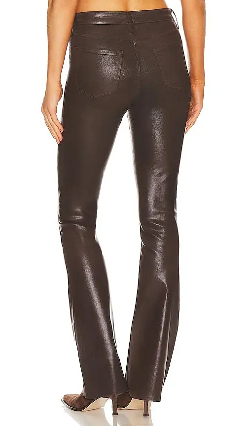 L'Agence Ruth Flare Coated Denim Trousers - Brown