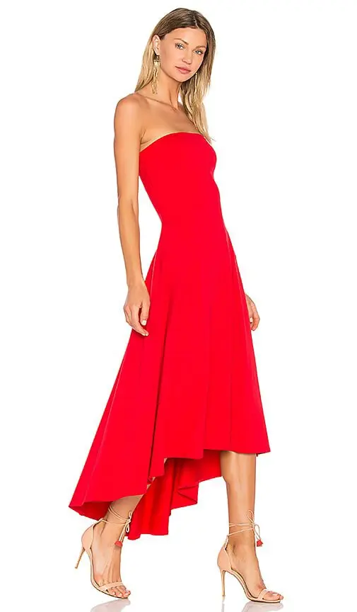 Susana Monaco Strapless Hi-low Dress - Red