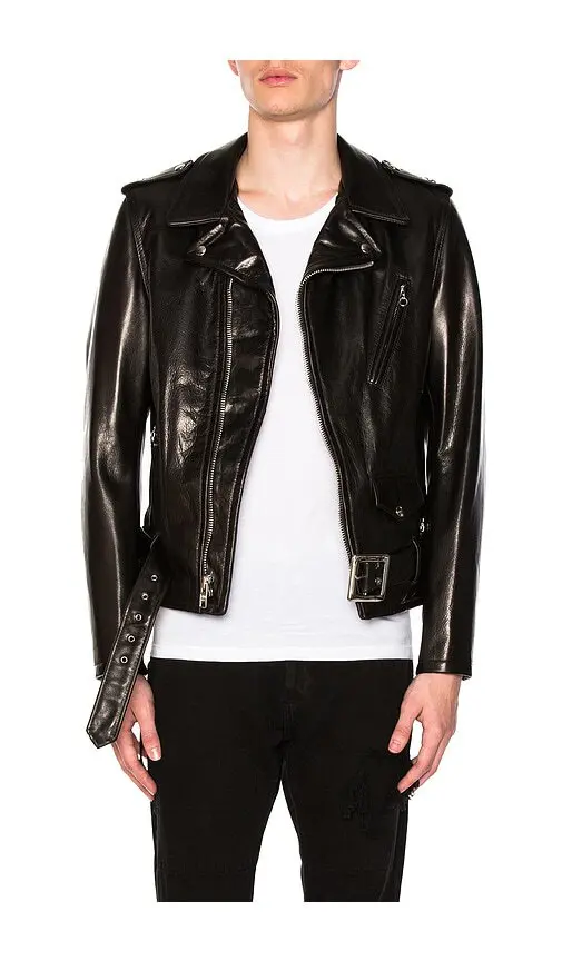 SCHOTT Pebbled Leather Moto Jacket