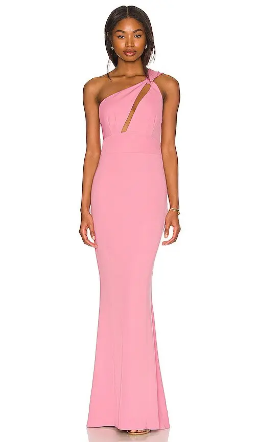 Katie May One-shoulder Gown With Cut-out Detail - Pink