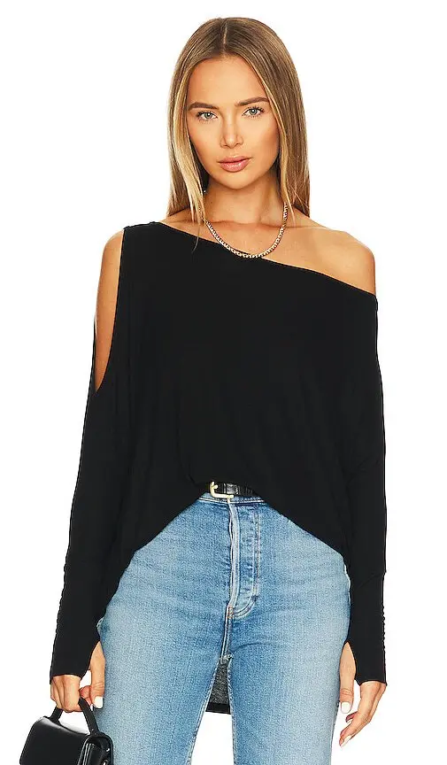 Michael Lauren Deuce Oversized Top - Black