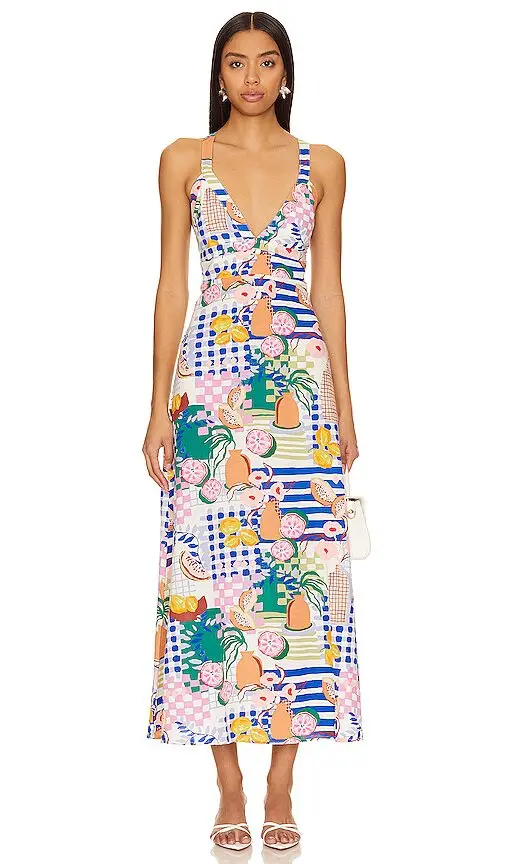 Minkpink Al Fresco Midi Dress In Print - Multi