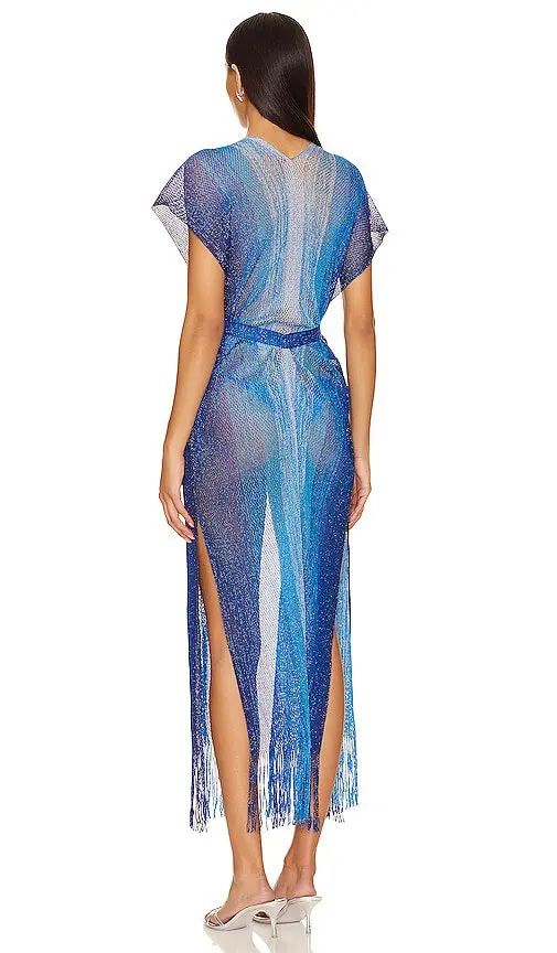 Luli Fama Ocean Queen Long Caftan - Blue