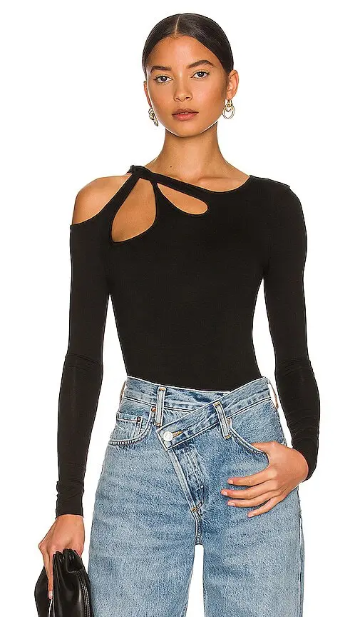 Superdown Yesenia Twist Bodysuit In . Also - Black