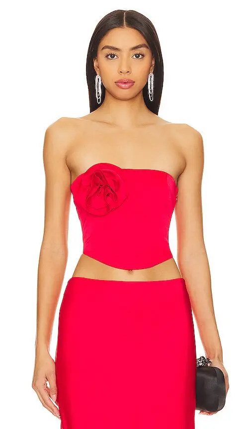 Nbd Chiara Bustier Top In . Also - Red
