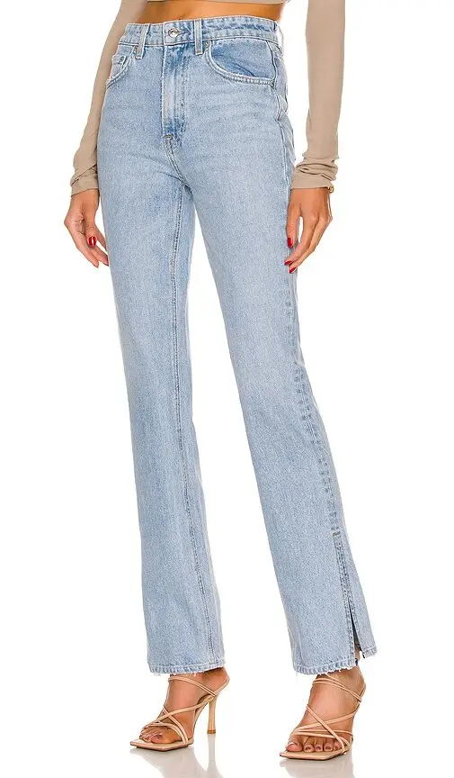 GRLFRND Harlow High Rise Boot Slit Jeans - Denim-light