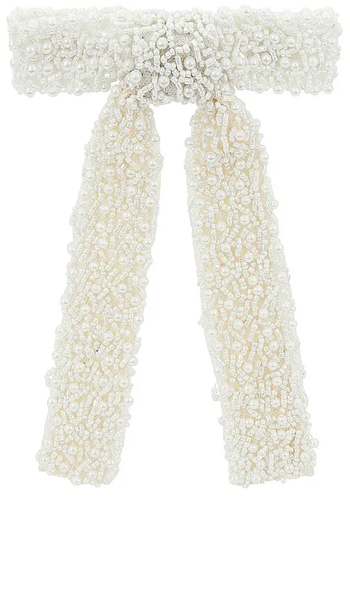 LOVERS AND FRIENDS Embellished Bow Barrette - Ivory