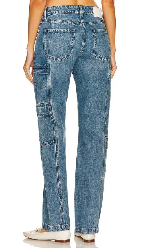 GRLFRND Naomi Low Rise Slim Cargo Jeans - Denim-medium