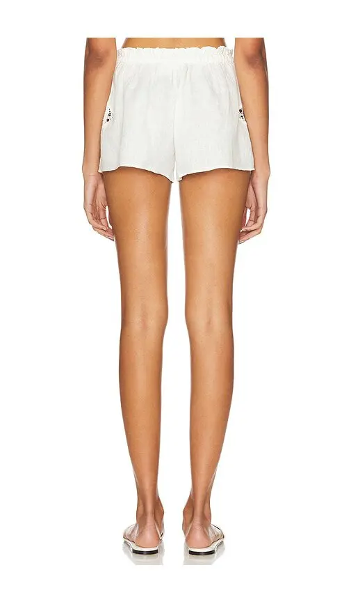Tularosa Olivia Linen Shorts With Lace Detail