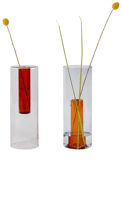 BLOCK Large Reversible Glass Vase - Grey