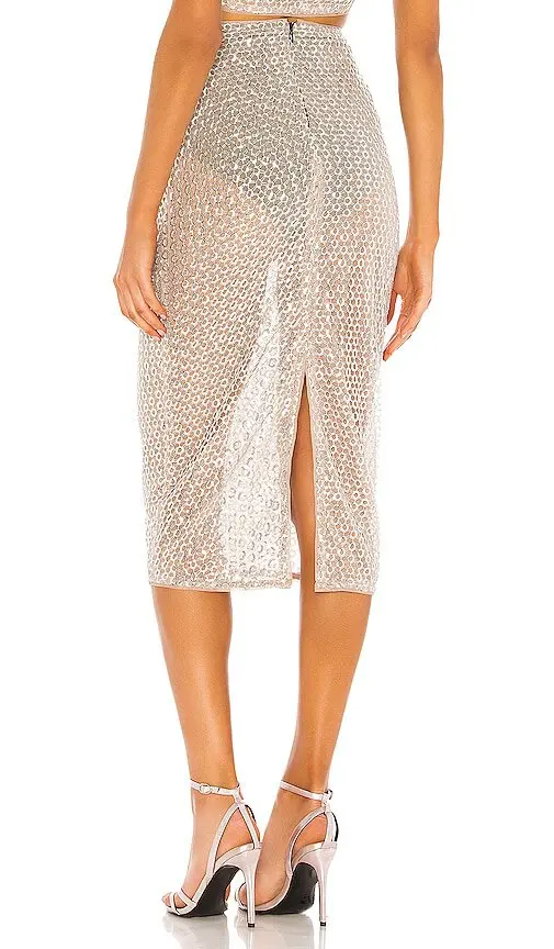 CAMILA COELHO Beatriz Sequin Embellished Midi Skirt
