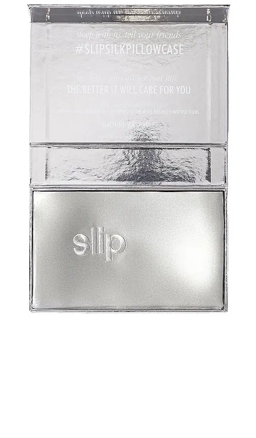 Slip Queen/standard Pure Silk Pillowcase In Silver - Metallic Silver