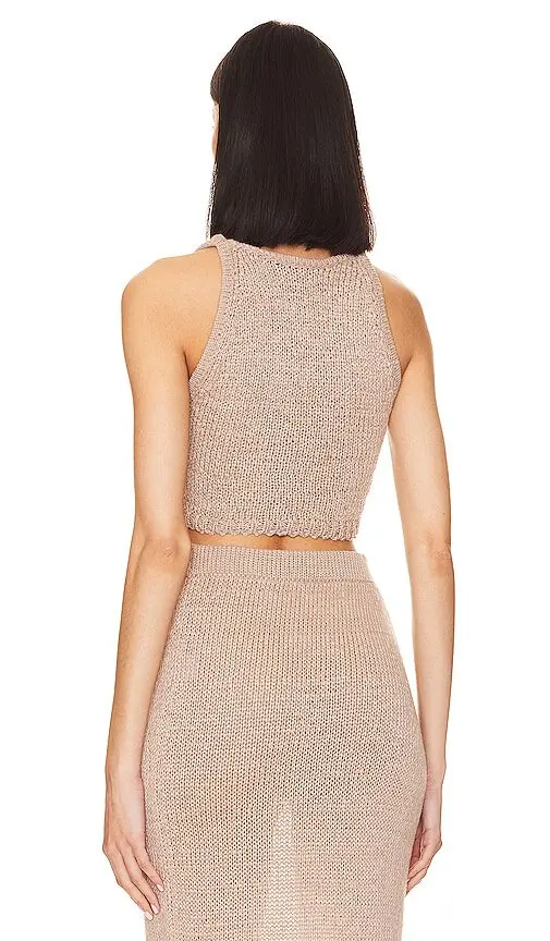 LOVERS AND FRIENDS Joya Rosette Top - Beige