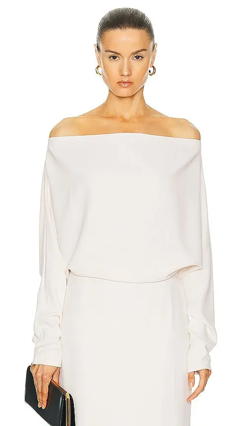 L'academie Katia Off-shoulder Crepe Top - Ivory