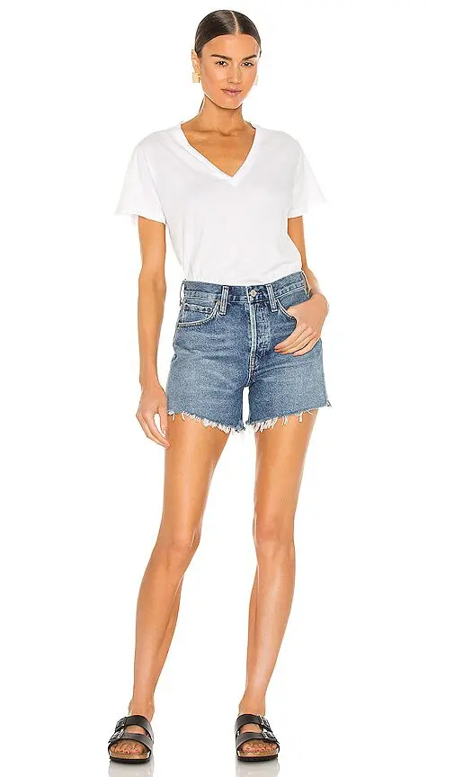 AGOLDE Parker Long Vintage Loose Denim Shorts