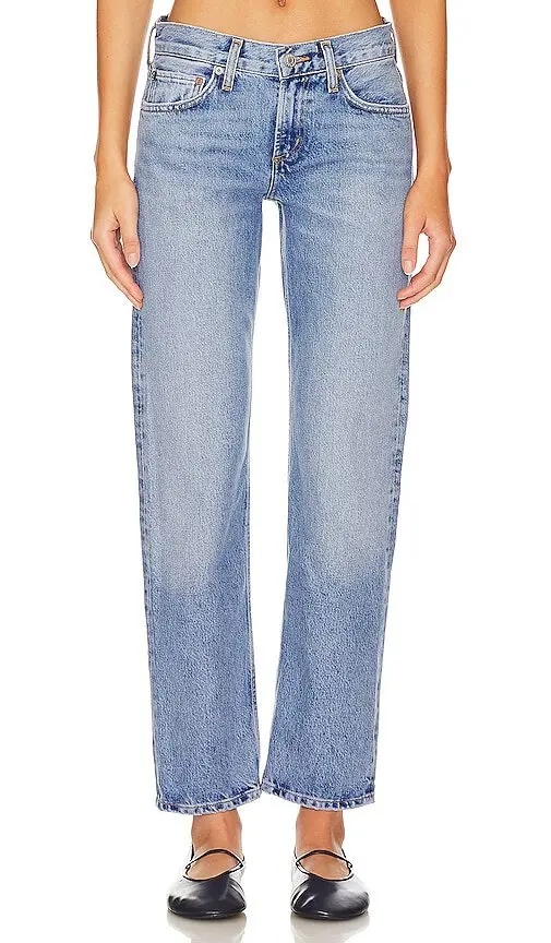 AGOLDE Amber Low Rise Straight Jeans In Light Wash - Denim-light