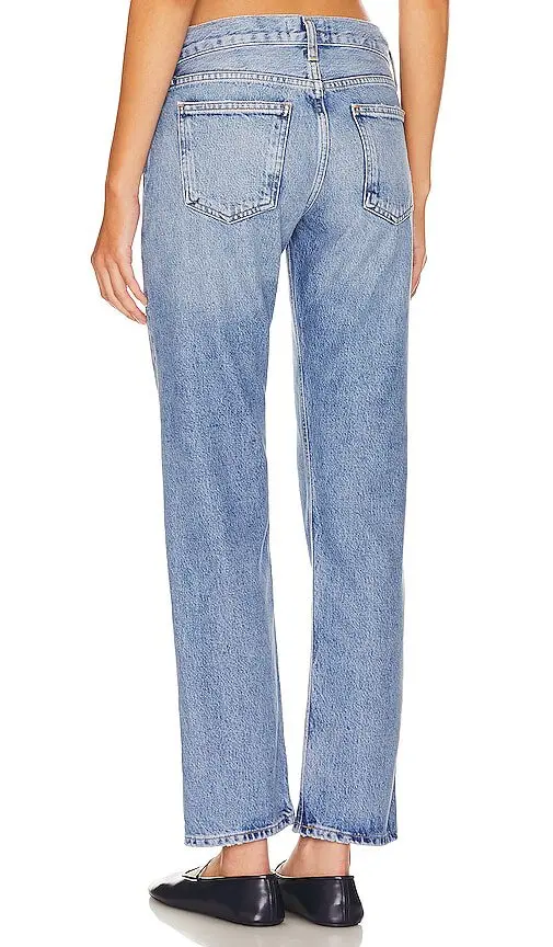 AGOLDE Amber Low Rise Straight Jeans In Light Wash Denim