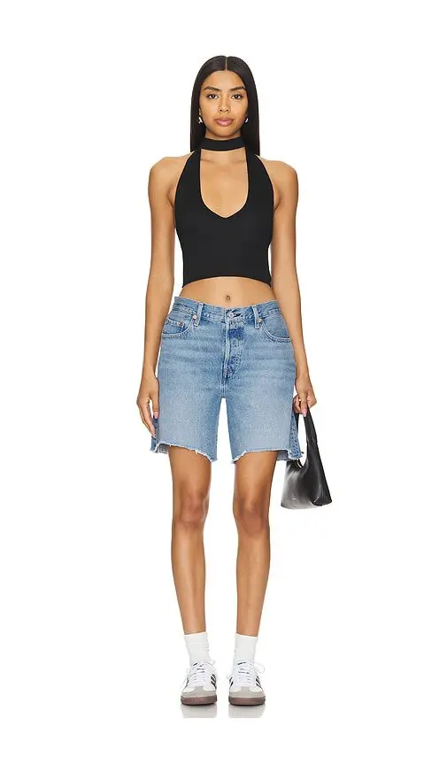 Superdown Halter Neck Jersey Top