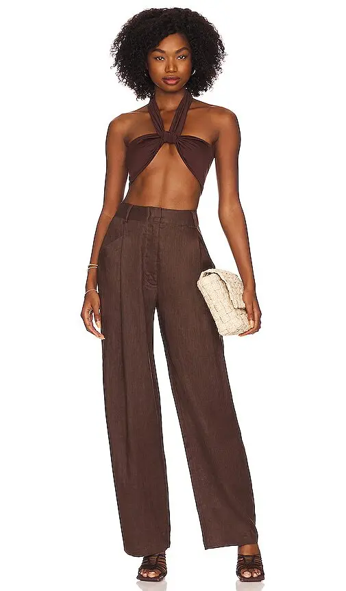 AEXAE Linen Trouser - Brown
