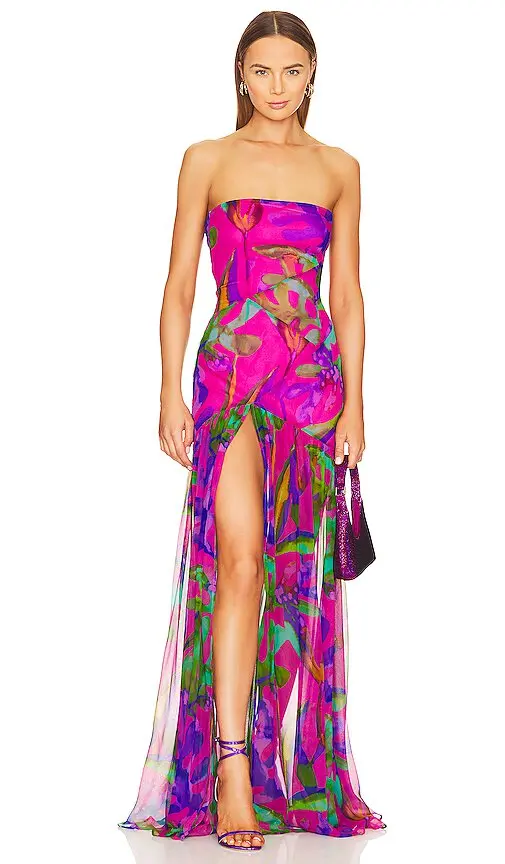 Retrofete Nicole Silk Dress - Fuchsia