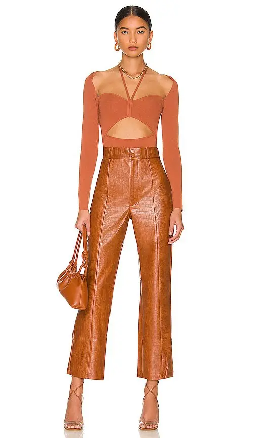 Bardot Croc Embossed Faux Leather Pant