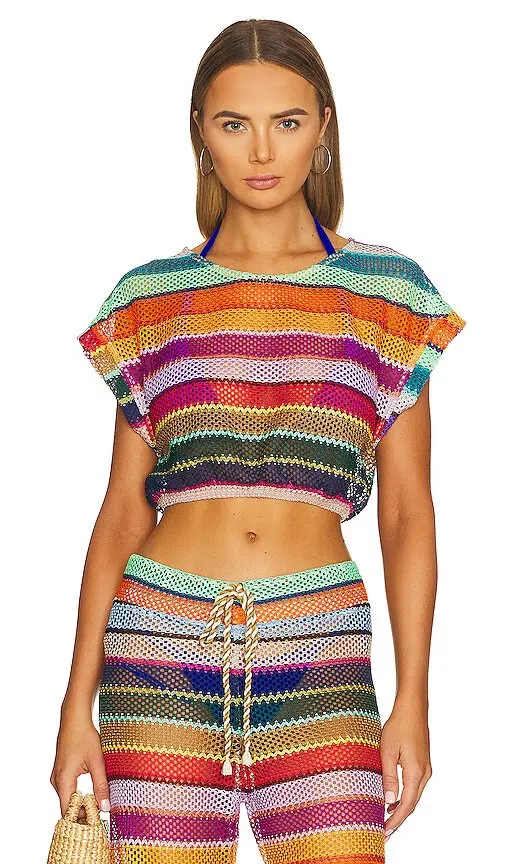 PQ SWIM Renee Crochet Crop Top - Multi
