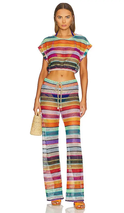 PQ SWIM Renee Crochet Crop Top - Multi