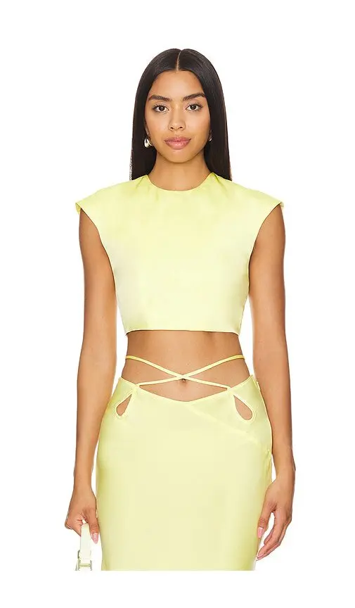 Bardot Anya Satin Top - Yellow