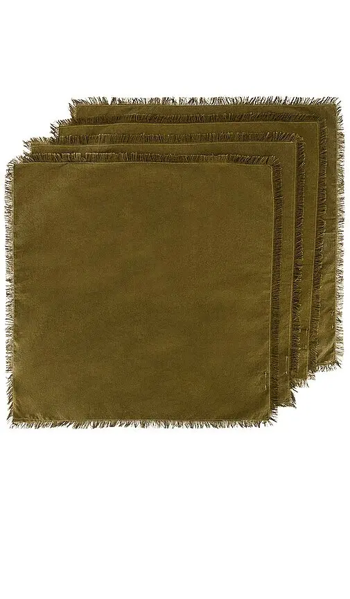 HAWKINS NEW YORK Essential Set Of 4 Dinner Napkins - Olive