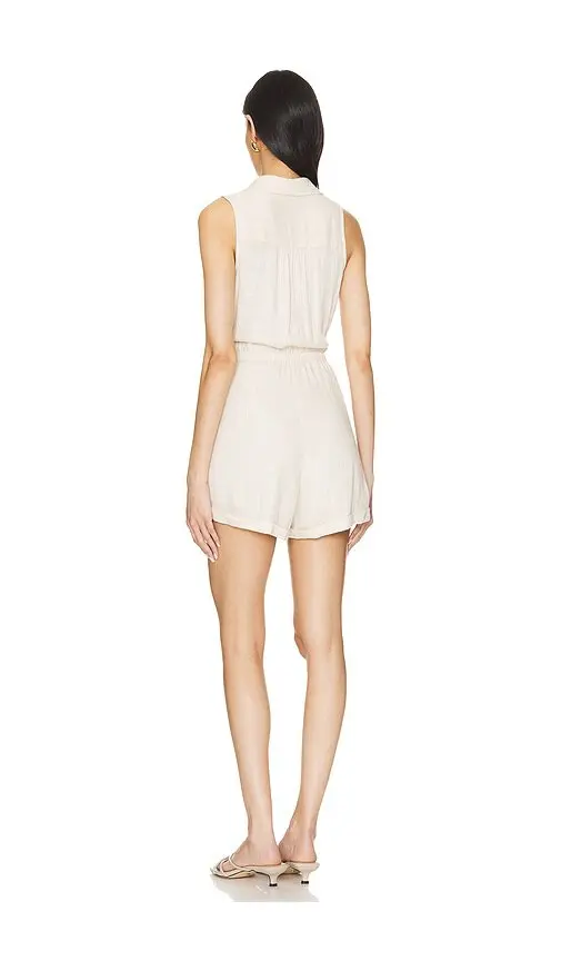 Heartloom Sleeveless Surplice Neckline Romper With Wrap Tie And Pockets