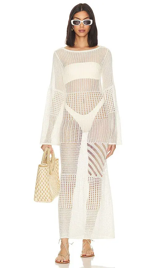 L'academie Evea Maxi Knit Dress - White