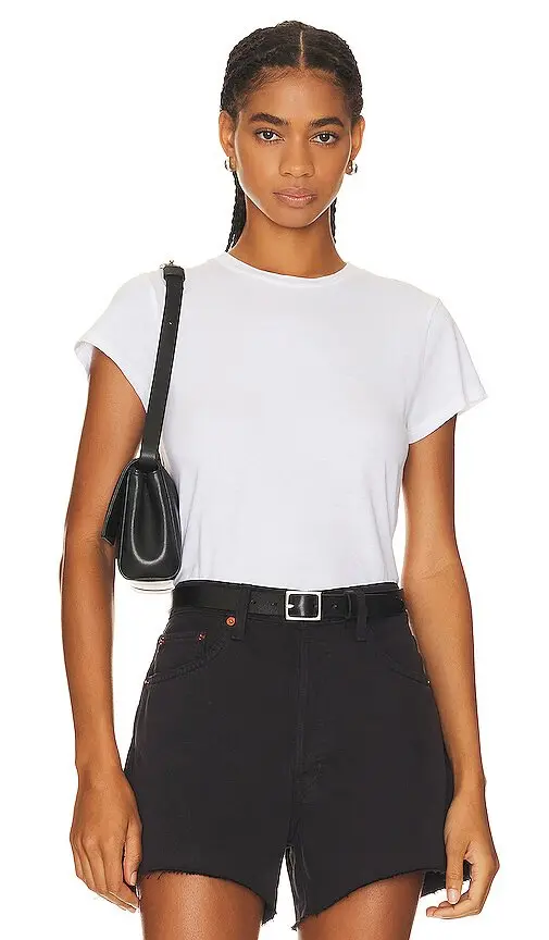 AGOLDE Adine Shrunken Tee In . Also - White