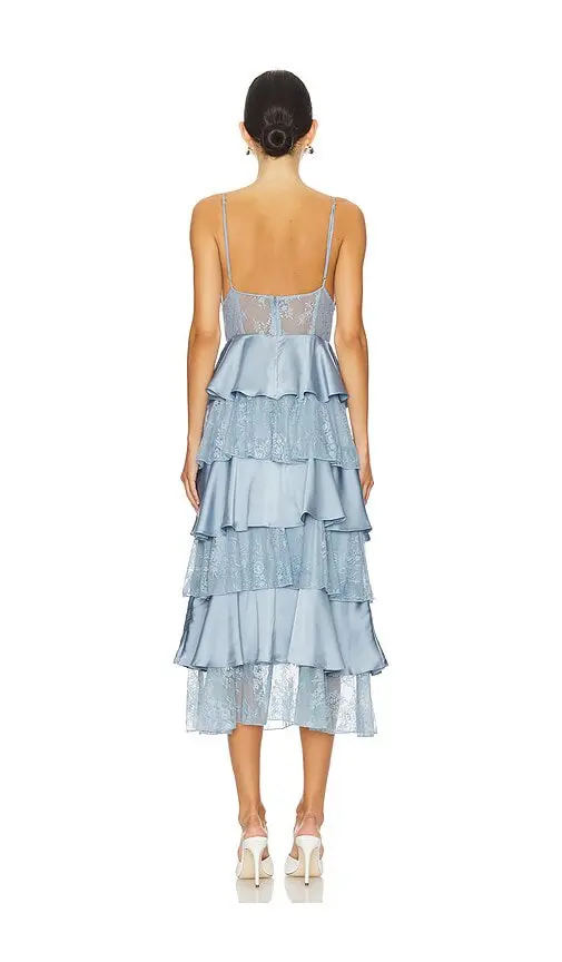 WeWoreWhat Tiered Lace Midi Dress